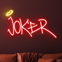 Edge Lit Jester LED Sign: Joker Night Light, Wall Decor - Etsy