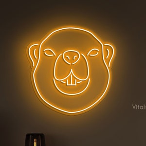 Groundhog Neon Light, Groundhog Neon Sign, Animal LED Signs for Room ...