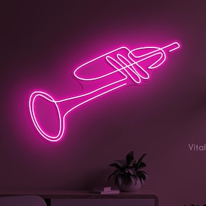 Trumpet Neon Sign, Trumpet LED Light, Jazz LED Neon Art, Music Wall ...