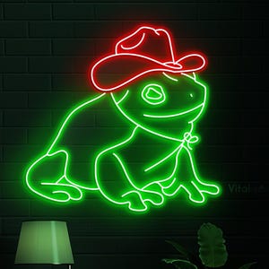 Cowboy Frog Neon Sign, Cowboy Frog LED Light, Cowboy Frog Wall Art ...
