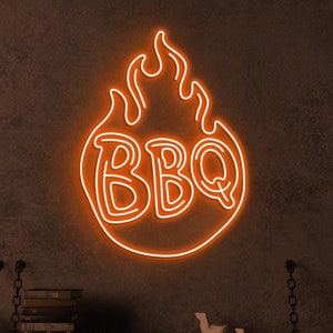 BBQ Neon Sign, BBQ Led Light, Restaurants Wall Decor, Bbq Shop Wall Art ...