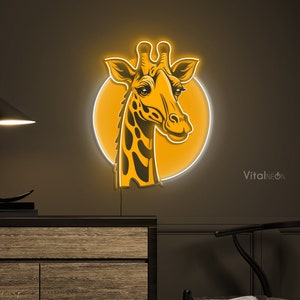 Giraffe Neon Sign, LED Giraffe Light for Kids Room Decor, Giraffe LED ...