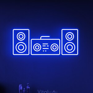 Music Player Neon Sign, Stereo LED Light, Music Player Neon Art, Music ...