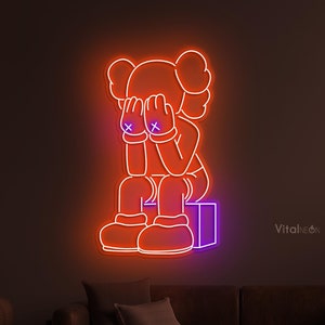 Crying Companion Neon Sign, Kaws Crying Led Neon Light, Neon Sign for ...