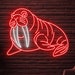 Walrus Neon Sign, Walrus LED Light, Animal Shop Wall Decor, Sea Animal ...