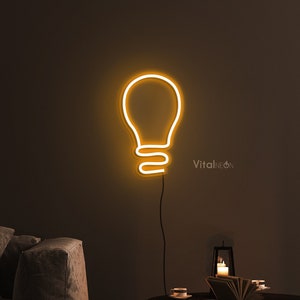 Bulb Neon Sign, Bulb LED Decor Light for Bedroom Nursery Party, Room ...