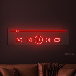 Music Control Neon Sign, LED Wall Art for Music Lovers, Custom Neon ...