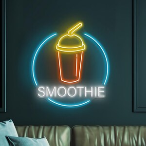 Smoothie Neon Sign, Smoothie LED Light, Drink Corner Wall Decor, Juice ...