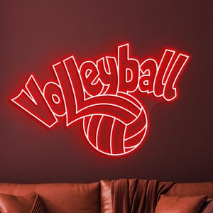 Volleyball Neon Sign, Volleyball LED Light, Ball Wall Decor ...