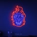 Fire Skull Neon Sign, Fire Skull LED Light, Flaming Skull LED Neon Art ...