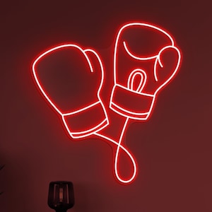 Boxing Gloves Neon Sign, Boxing Gloves LED Light, Gym Wall Decor, Game ...
