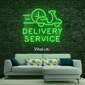 Delivery Service Neon Sign, LED Wall Art for Shops and Restaurants, Eye ...