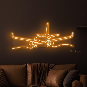 Airplane LED Neon Sign for Take off Wall Art Travel Decor - Etsy