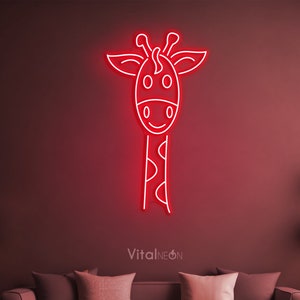 Giraffe Neon Sign, Giraffe Night Light, Giraffe Neon Light, Giraffe ...