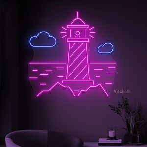 Lighthouse Neon Sign, Lighthouse LED Light, Lighthouse Wall Art ...