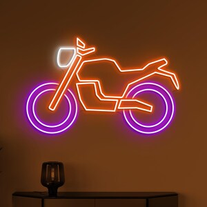 Motorcycle Neon Sign, Motorcycle LED Light, Bike LED Neon Art, Racer ...