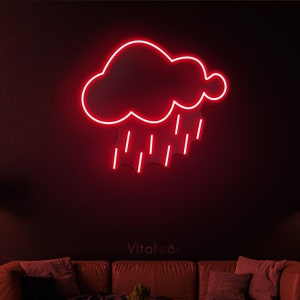 Raining Cloud Neon Sign, Raining Cloud Light, Raining Cloud LED Neon ...