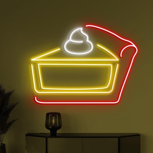 Cake Slice LED Neon Sign, Dessert Decor, Kitchen Wall Art - Etsy