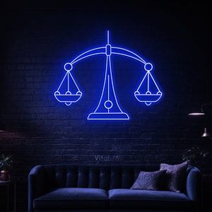 Libra Neon Sign, Zodiac Horoscope Wall and Bedroom Decor, Zodiac Libra ...