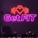 Get Fit LED Neon Sign, Gym Decor, Fitness Wall Art - Etsy