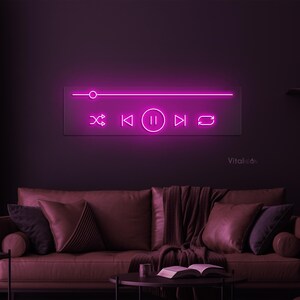 Music Control Neon Sign, LED Wall Art for Music Lovers, Custom Neon ...