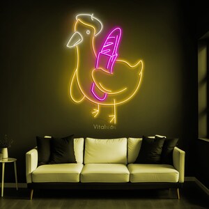 Duck Neon Sign, Animal Light for Kids' Room, Home Wall Art Decor, Cute ...