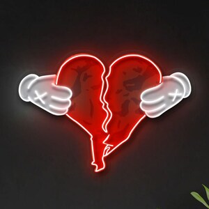 Heartbreak Neon Light, Heart Pop-art Sign for Home, Parties, Events ...