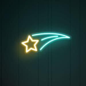 Shooting Star Neon Sign, Star Neon Sign, LED Star Light for Kids Room ...
