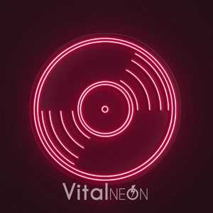 Vinyl Plate Neon Sign, Nightclub Decor, Music Theme, Vinyl Records Neon ...