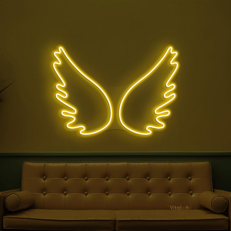Angel Wings Neon Sign LED Light Nursery Room Party Wall Art Cafe Bar ...