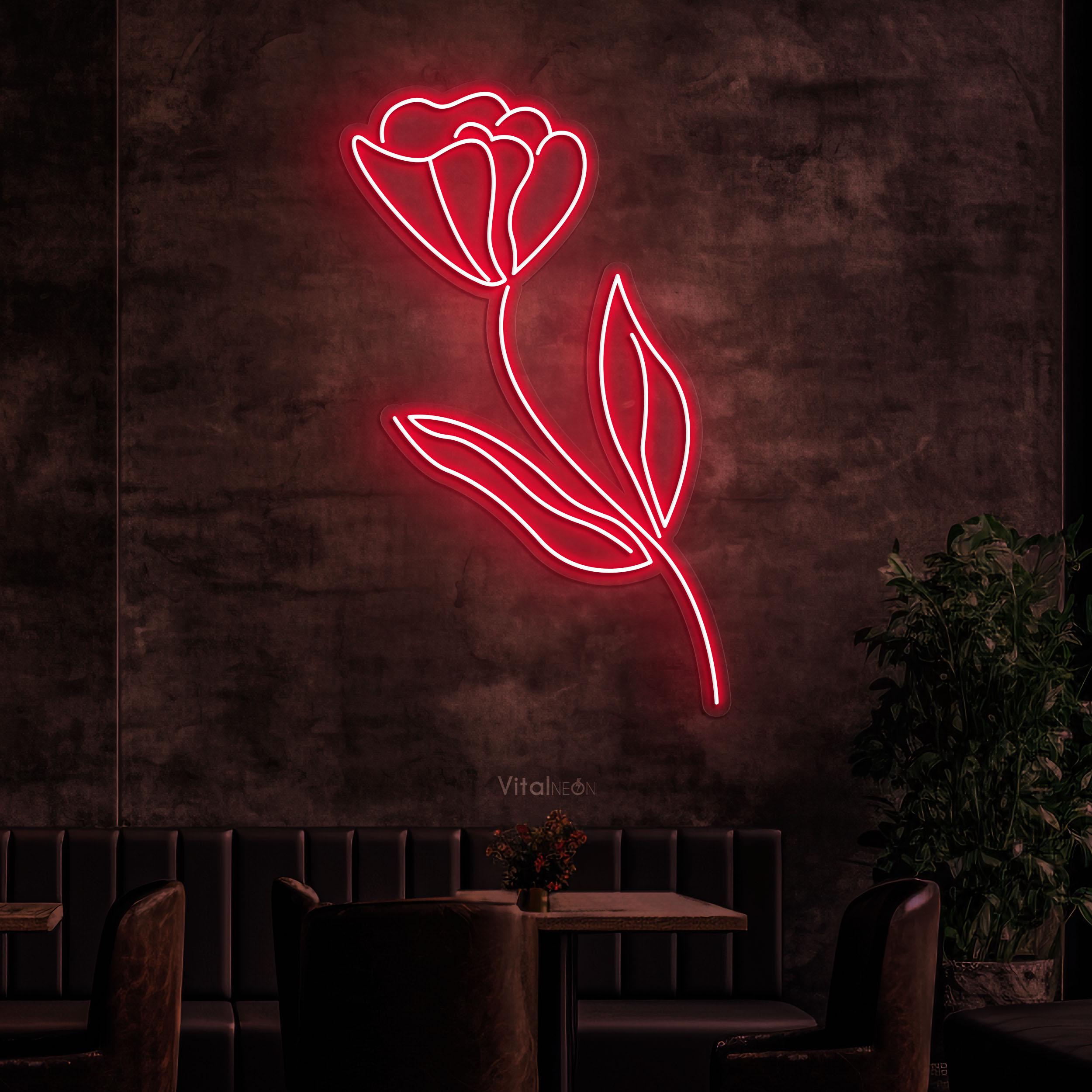 Tulip Flower Neon Sign LED Light Wall Art Garden Party Home Decor Gift ...