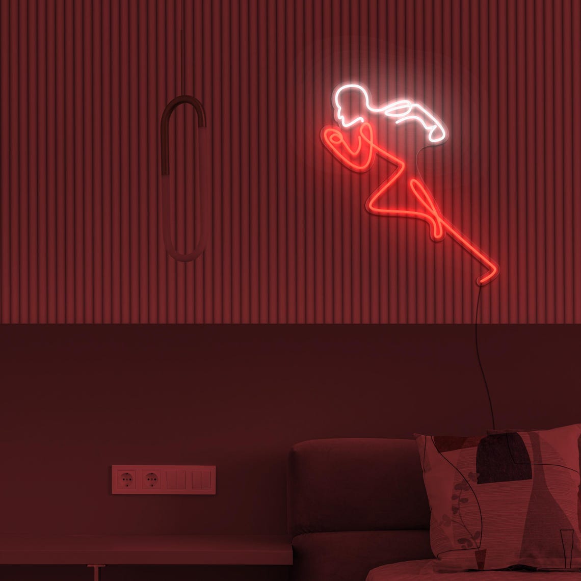 Jogging Man Sign, Runner LED Neon Light, Gym Wall Art & Fitness Decor ...
