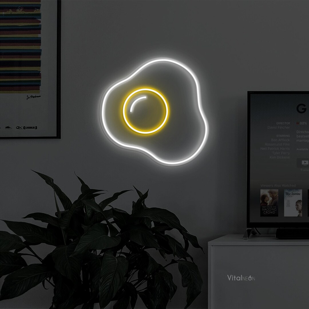 Fried Egg Neon Sign, Egg LED Light, Kitchen Wall Decor, Restaurant Neon ...