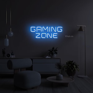 Gaming Zone Neon Sign, Gaming Zone LED Light, Gaming Zone Wall Art ...