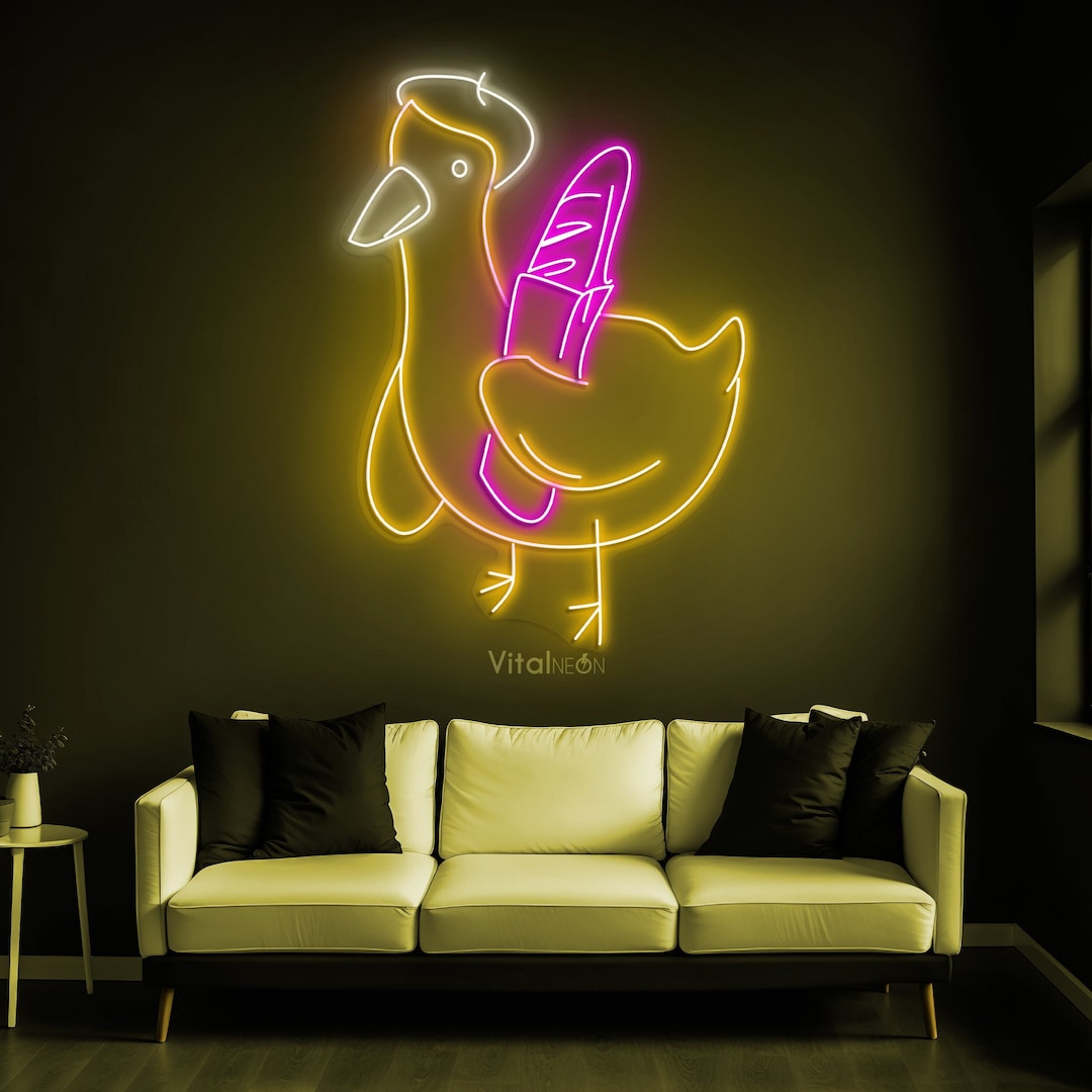 Duck Neon Sign, Animal Light for Kids' Room, Home Wall Art Decor, Cute ...