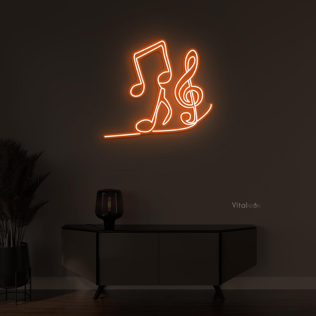 Music Notes Neon Sign, Music Notes LED Light, Treble Clef LED Neon Art ...