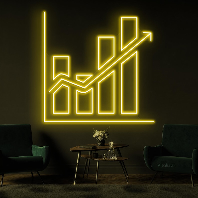 Stock Market Neon Sign, Growth Chart LED Light, Finance Decor - Etsy