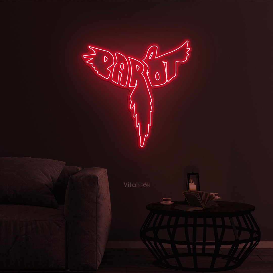 Parrot Neon Sign, Parrot Logo LED Light, Parrot LED Neon Art, Home Wall ...