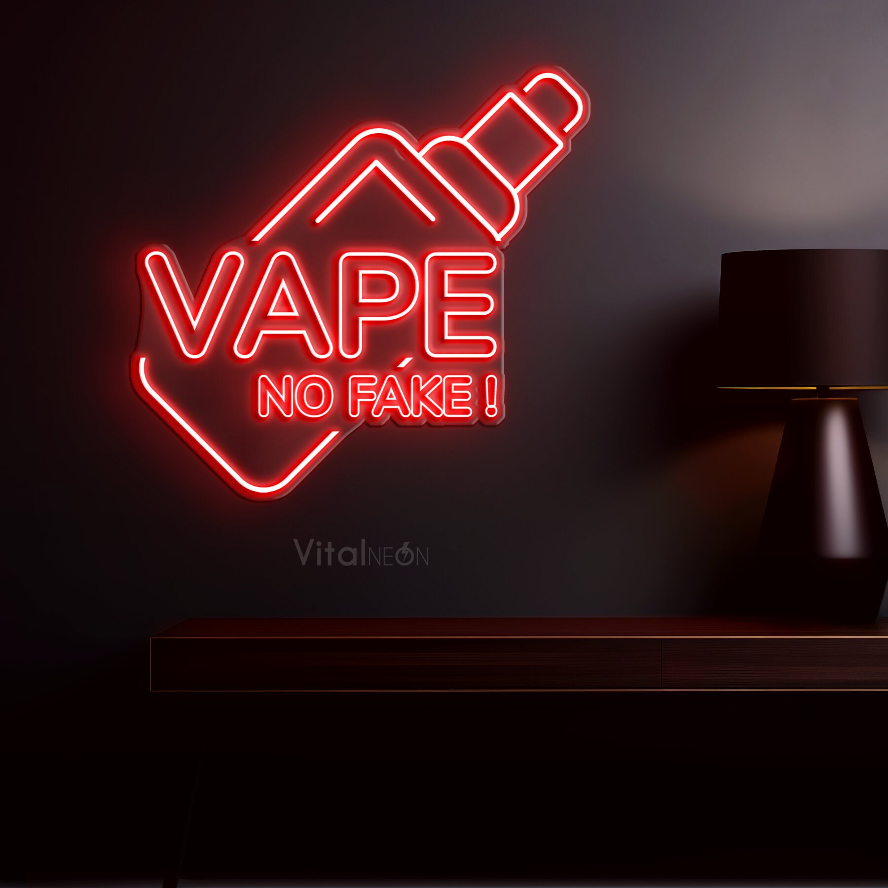 Vape No Fake LED Neon Light, Vape Shop Decor Sign, Home Bar, Club Decor ...