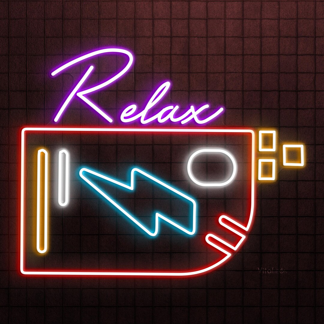 Relax Neon Sign, Relax LED Light, Chill Vaping Room Wall Decor, Lounge ...