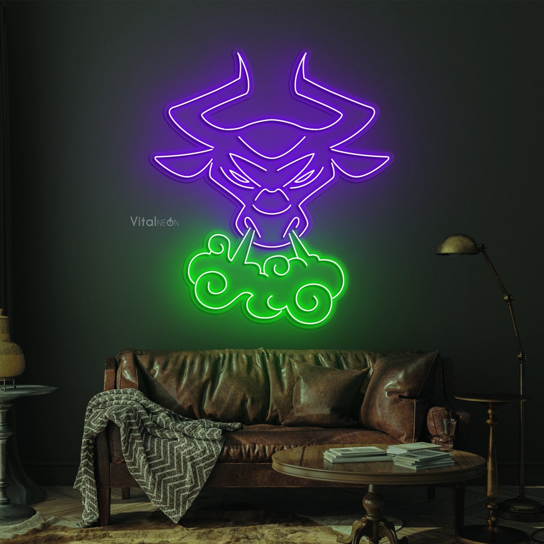 Bull Head Neon Sign, Angry Bull Neon Light Decor, Bull Wall Art, Bull ...
