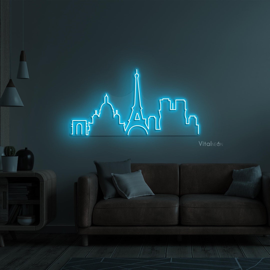 Paris Skyline LED Neon Sign for City Wall Art Home Office Decor Custom ...