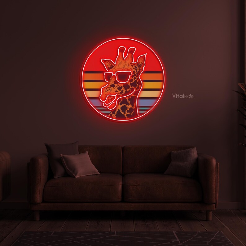Giraffe LED Neon Sign, Pop Art Kids Room Animal Lover Gift Decor - Etsy UK