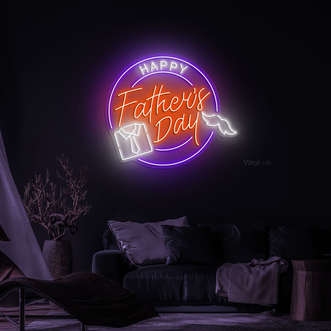 Happy Father's Day Neon Sign, LED Neon Light,wall Decor to Celebrate ...