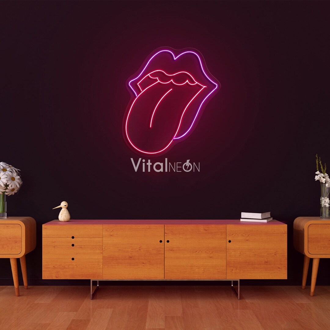 Mouth Lips Neon Sign Led Light Big Tongue Modeling Room Decor Shop