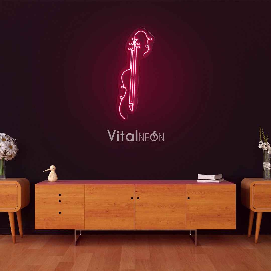 Violoncello Neon Sign, LED Music Instrument Light, Cello Led Wall Decor ...