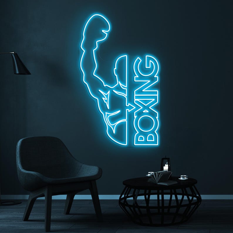 Boxing Neon Sign, Gym Wall Decor, Boxer LED Light - Etsy