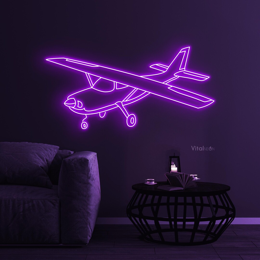Airplane Neon Sign, LED Light, Kids Room Decor, Aviation Wall Art - Etsy