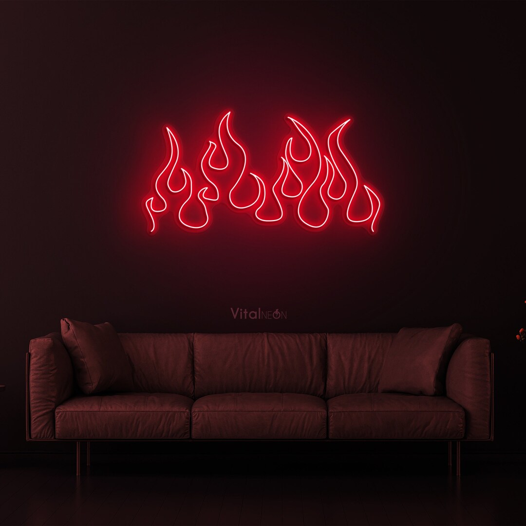 Fire Flame Neon Sign, Flame LED Light for Wall Decor, Aesthetic Decor ...