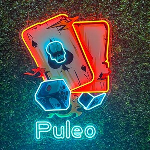 Ace Neon LED Neon Light, Poker and Dice Sign, Perfect Playroom Decor ...
